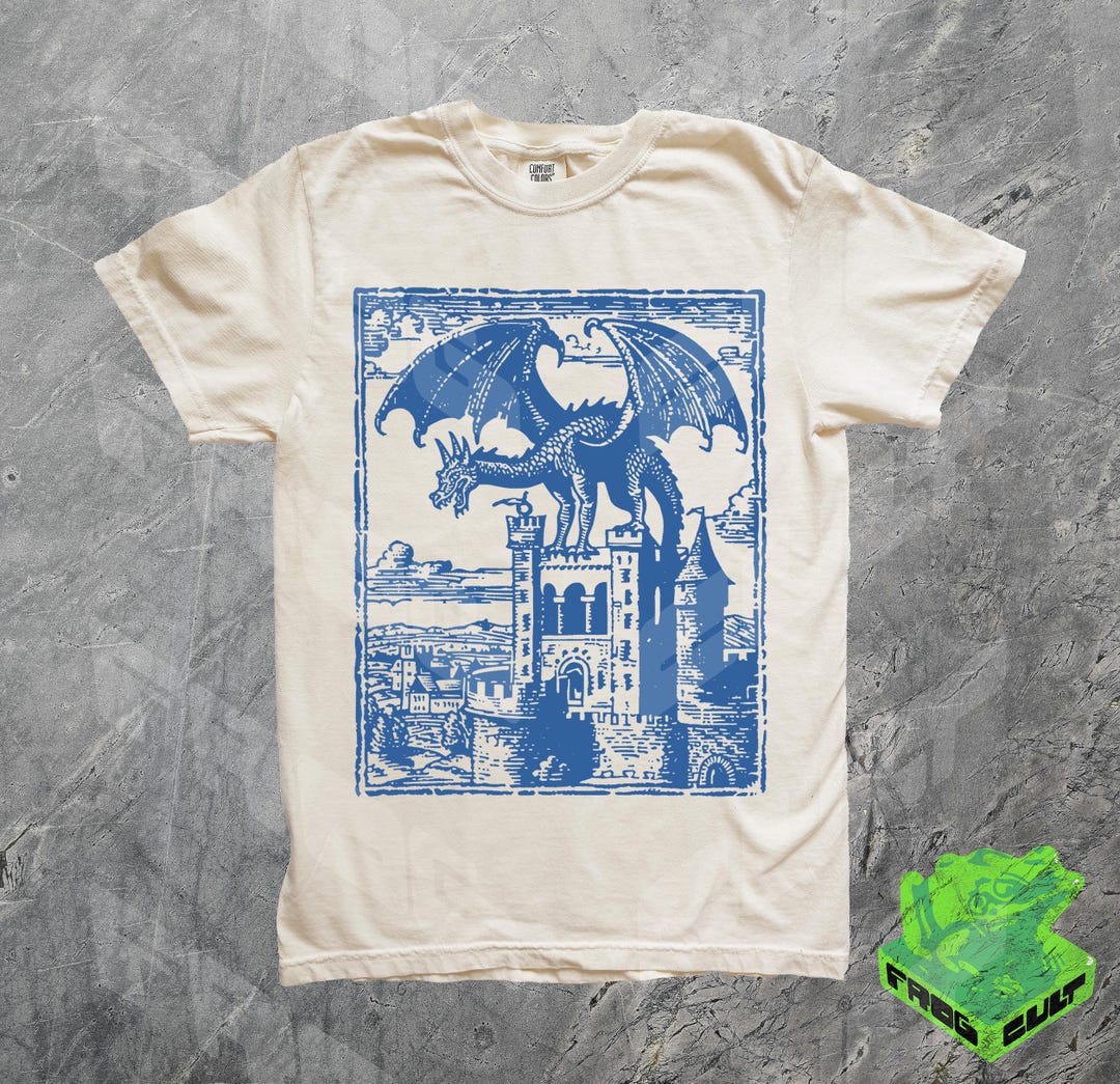 90s Blue Dragon Shirt, Comfort Colors, Screenprint, Renaissance Shirt ...