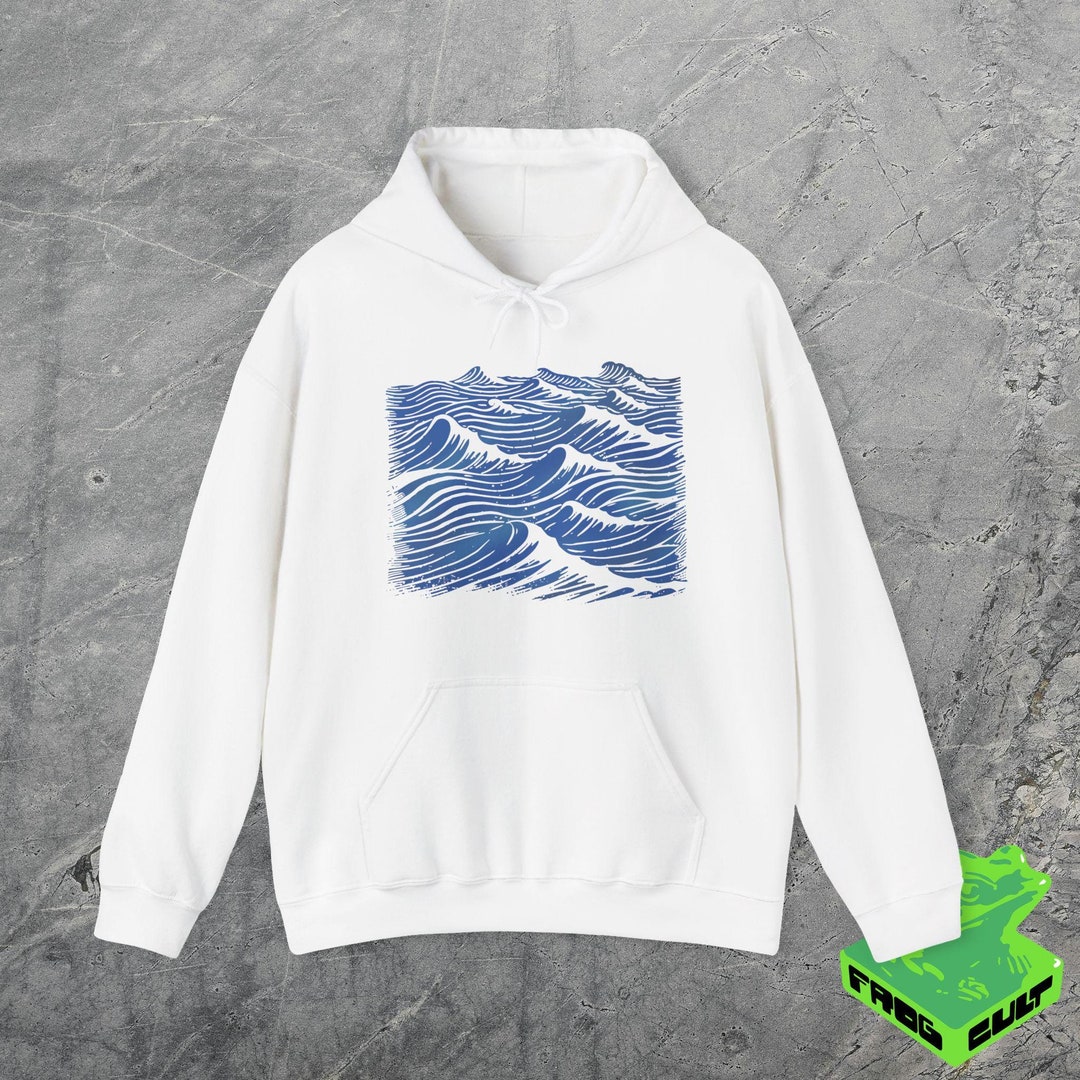 Vintage Ocean Sea Sweatshirt, 90s Screen Print Waves Style Graphic ...