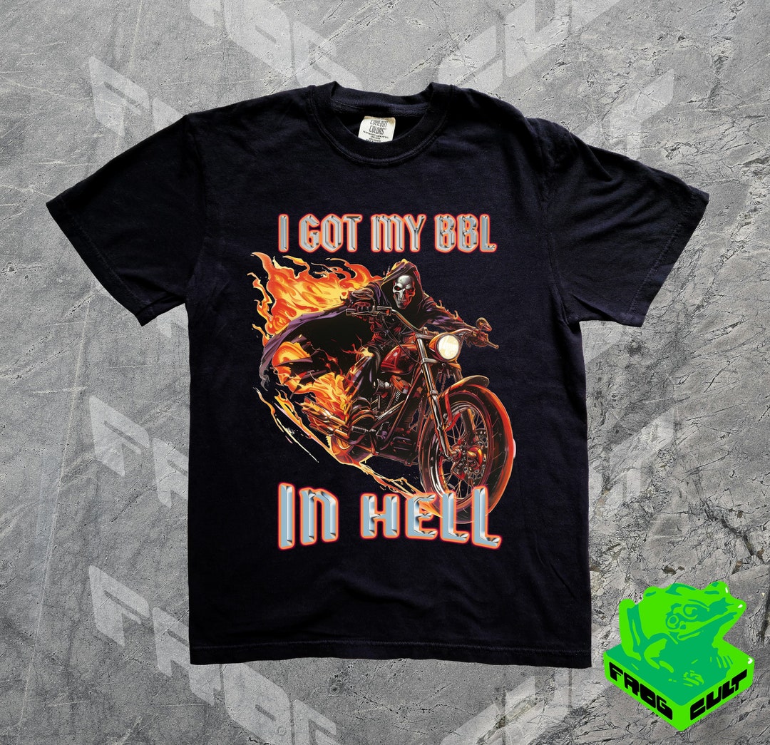 I Got My BBL in Hell Shirt, 90s Vintage Skeleton Biker Graphic Tshirt ...