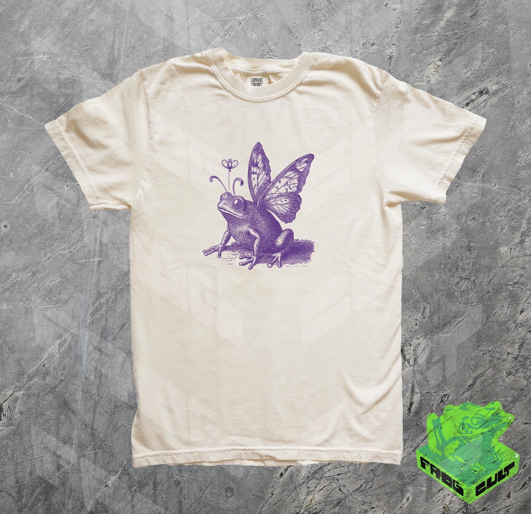 Vintage 90s Tattoo Frog With Butterfly Wings Tshirt, Retro Frog Meme ...