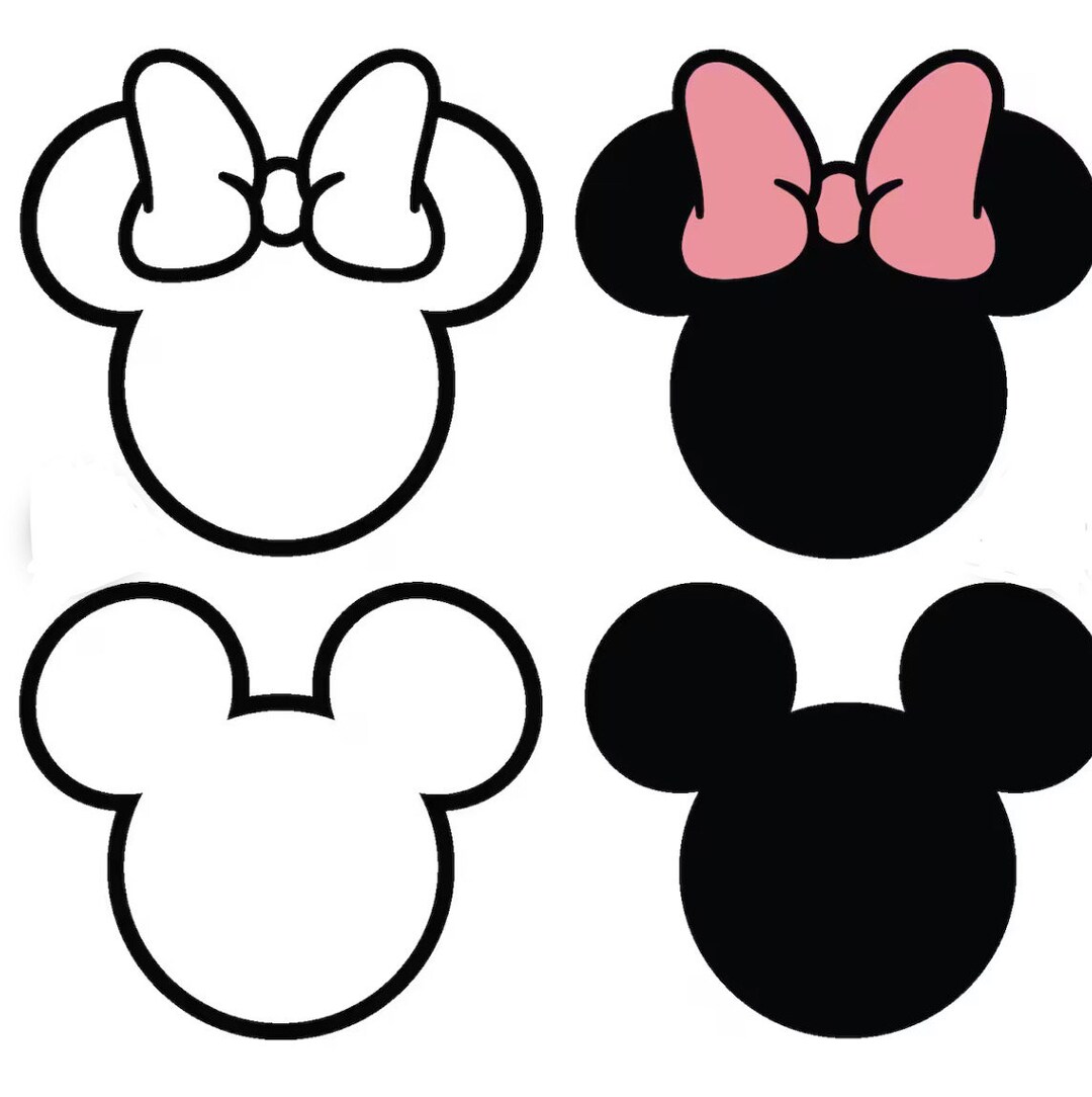 Minnie and Mickey Mouse Heads SVG - Etsy