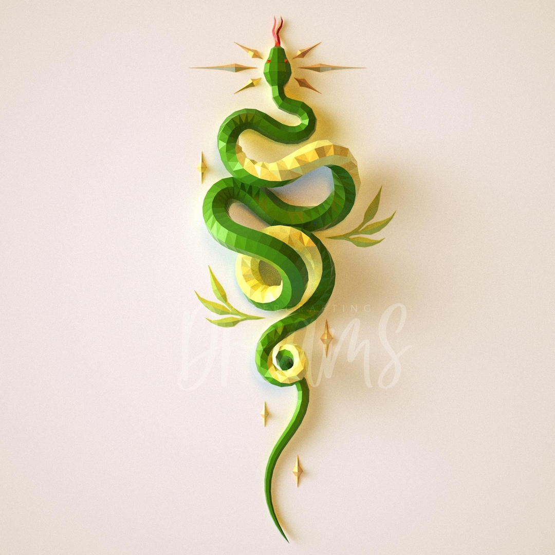 Papercraft Templates Green Wood Snake Wall Model PDF SVG DXF - Etsy