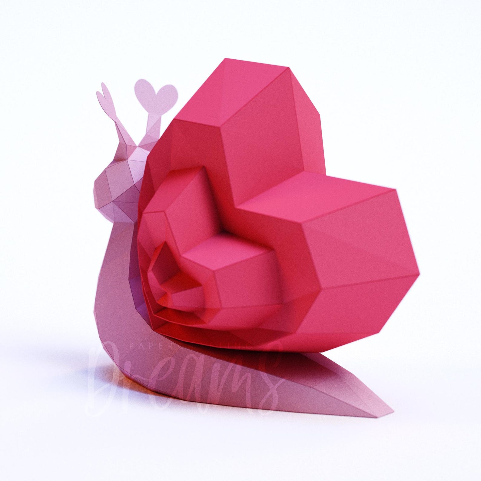 Papercraft Templates Heart Snail PDF SVG DXF - Etsy