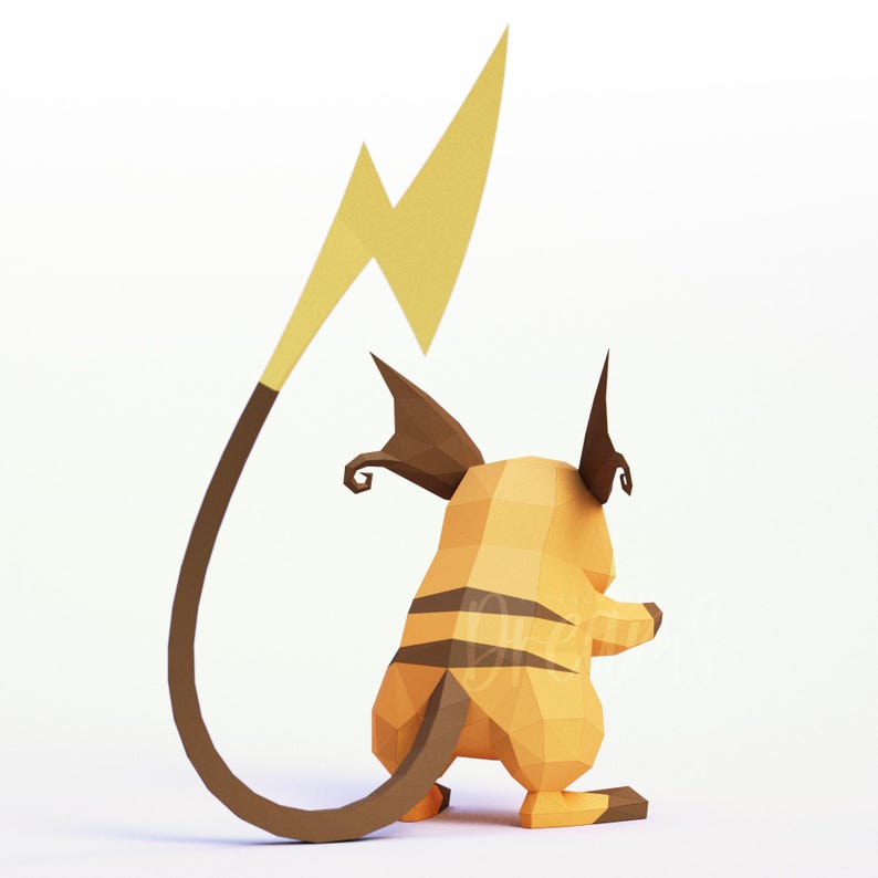Plantillas de Papercraft Raichu PDF SVG DXF - Etsy México