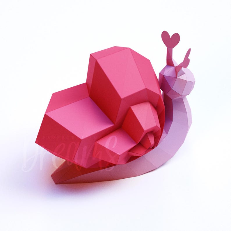 Papercraft Templates Heart Snail PDF SVG DXF - Etsy