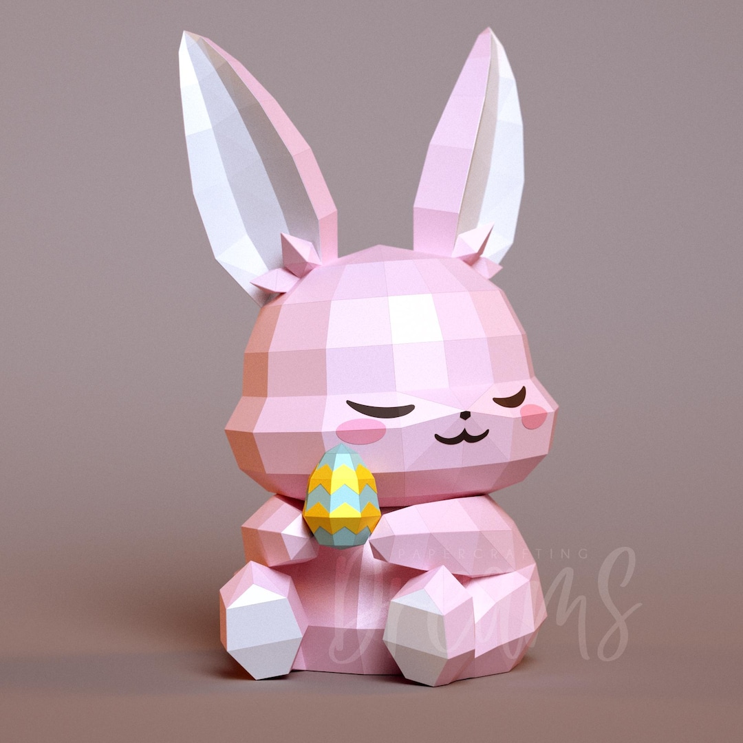 Modelos de Papercraft Coelho e Ovo de Páscoa PDF SVG DXF - Etsy Portugal