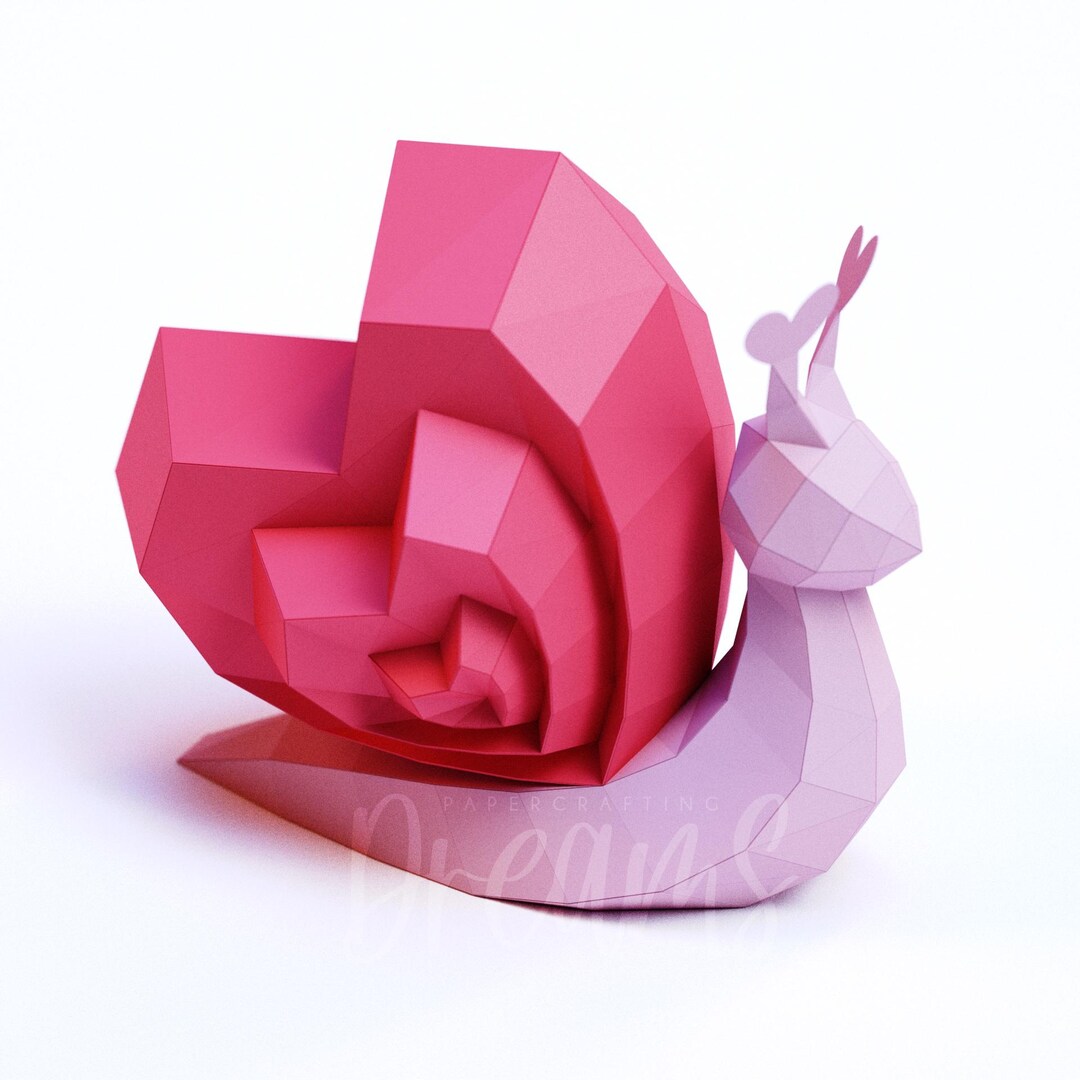 Papercraft Templates Heart Snail PDF SVG DXF - Etsy