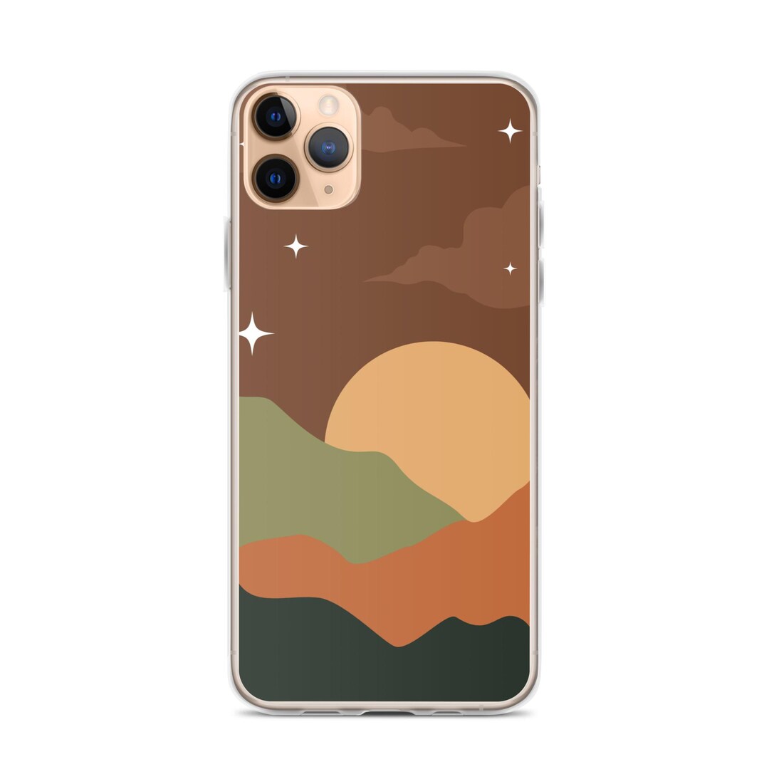 Boho Sunset Phone Case - Aesthetic Minimalist Mountain iPhone Case ...