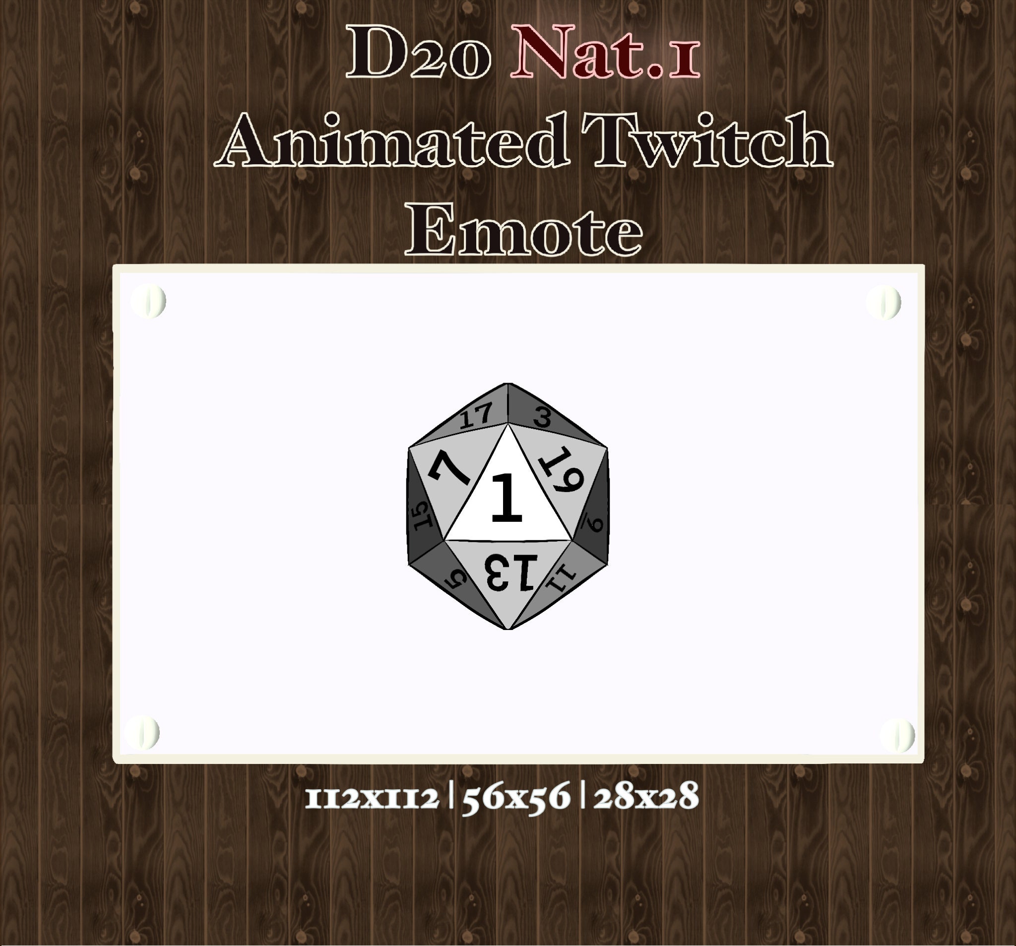 D20 Nat. 1 Animated Twitch Emote - Etsy