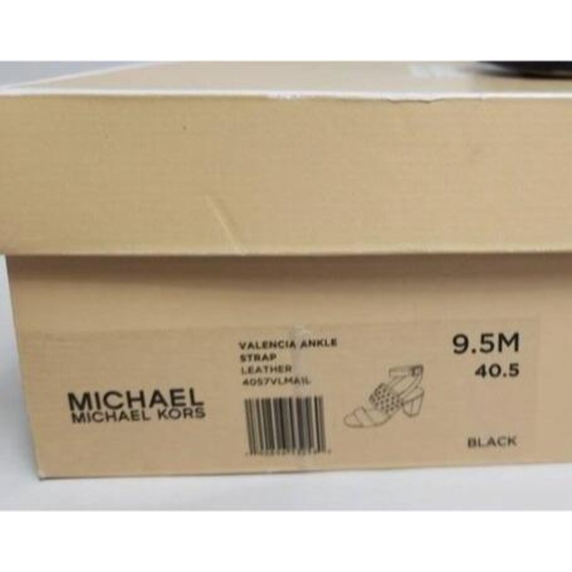 MICHAEL KORS Valencia Black Studded Leather Ankle Strap Chunky Heel ...