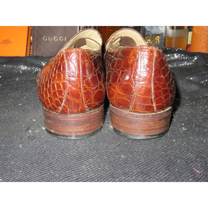 MORESCHI of Italy Genuine Croc Embossed Leather Oxford Loafers Dress ...