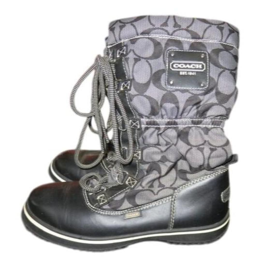 Coach Shaine Signature Logo Nylon All Weather Rain Snow Rubber Bottom ...