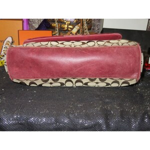 COACH 2004 Special Edition Signature C Jacquard Oxblood Suede and ...