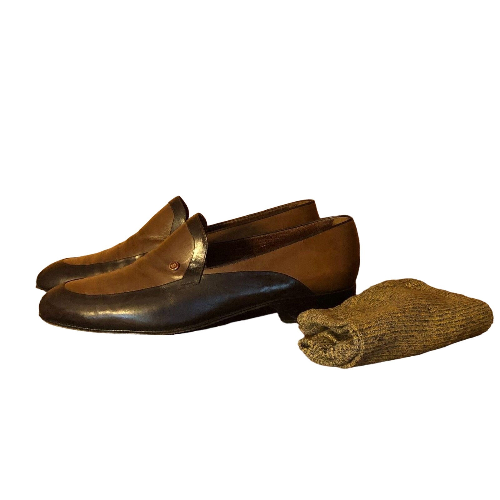 Bally Vintage Italian Leather 2-tone Slip on Dress Shoes Handmade in ...