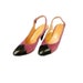 Mabel Julianelli Plum and Black Mixed Italian Leather & Suede Slingback ...