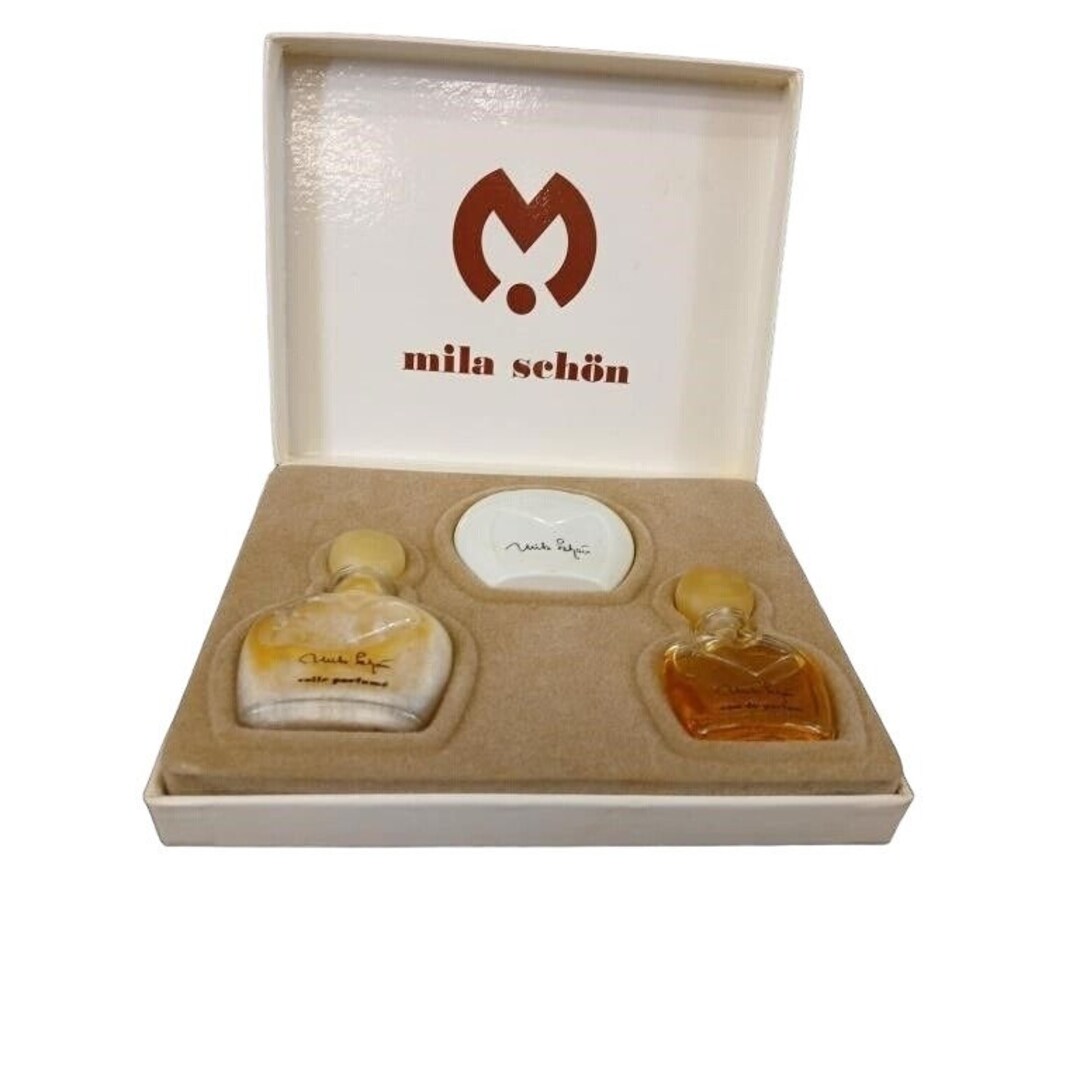 Mila Schön Coffret Parfum Vintage Gift Set 1981 Amber Musk Patchouli ...
