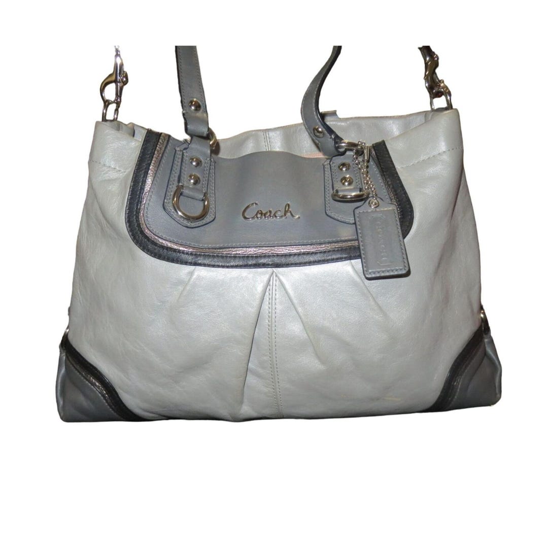 COACH Ashley Spectator Leather Carryall Satchel in Gray Colorblock - Etsy