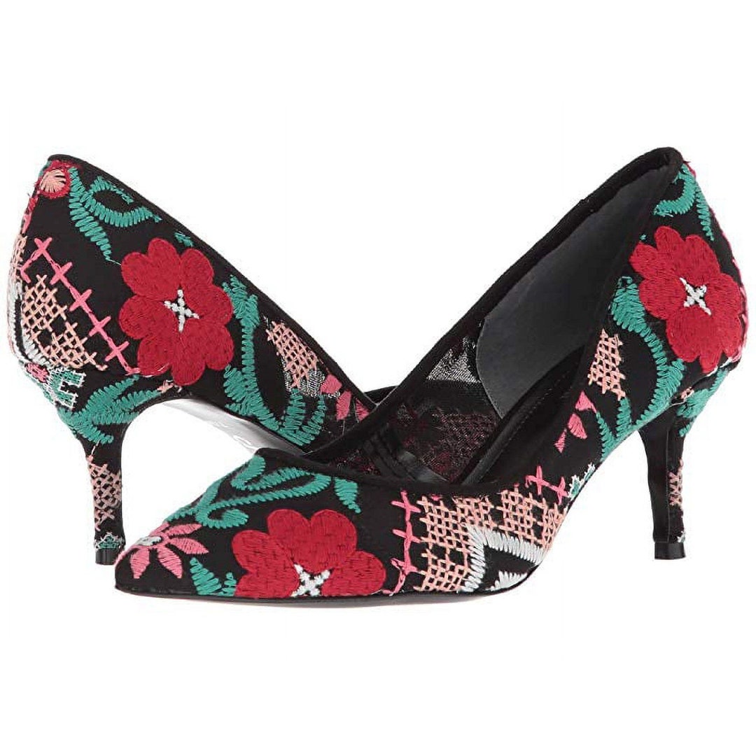 Charles David Addie Black Leather Multi Pointed Toe Padded Footbed Pump ...