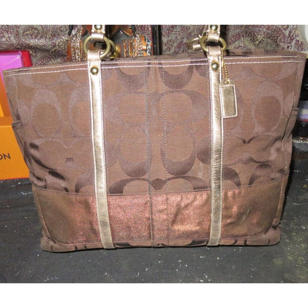Coach Cursive Creed Limited Edition Brown Signature Jacquard Copper ...