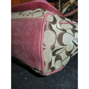 COACH 2004 Special Edition Signature C Jacquard Oxblood Suede and ...