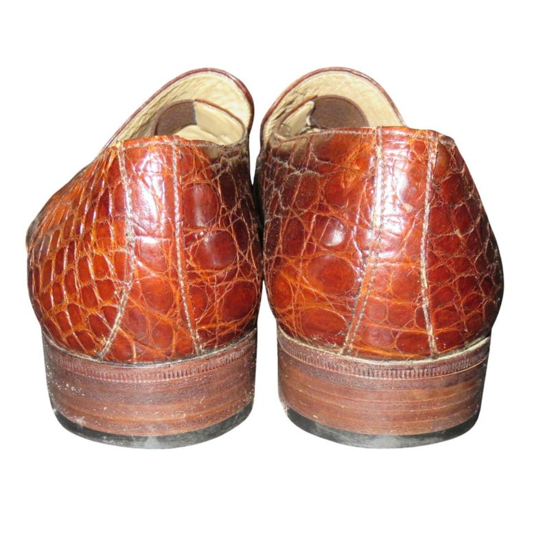 MORESCHI of Italy Genuine Croc Embossed Leather Oxford Loafers Dress ...