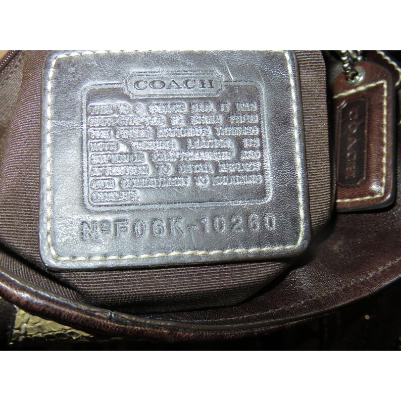 COACH Hampton Exotic Python Mixed Canvas & Leather Hobo Handbag Satchel ...