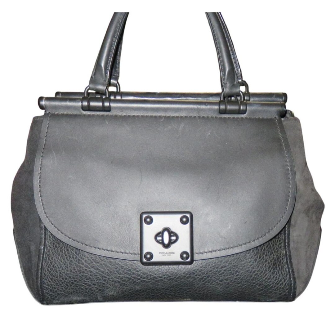 Coach Drifter Black Mixed Leather Carryall Satchel 2 Way Crossbody ...