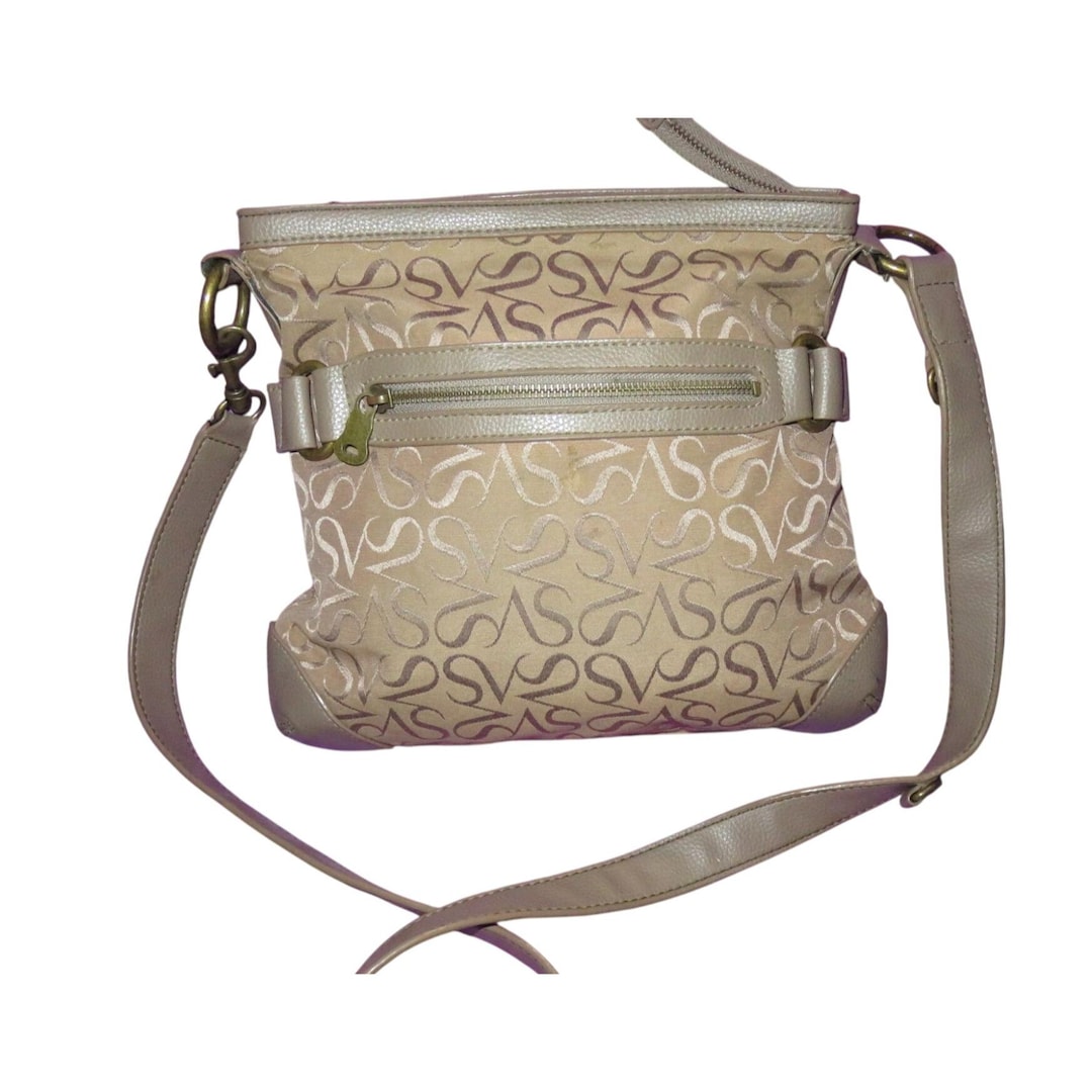 Vera Wang Simply Vera Monogram Logo Canvas & Leather Crossbody With ...