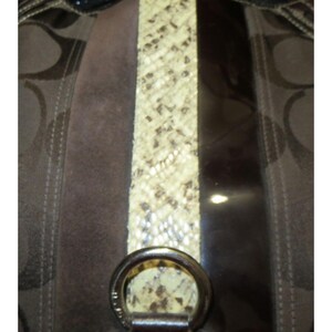 COACH Hampton Exotic Python Mixed Canvas & Leather Hobo Handbag Satchel ...