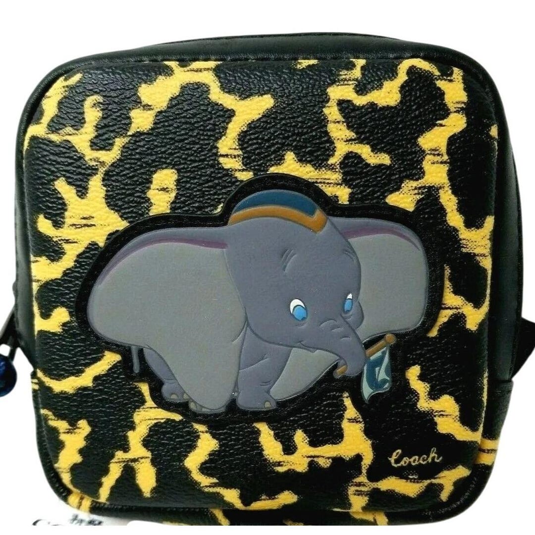 Coach X Disney X Dumbo Hybrid Coated Canvas Coin Pouch Case Converts to ...