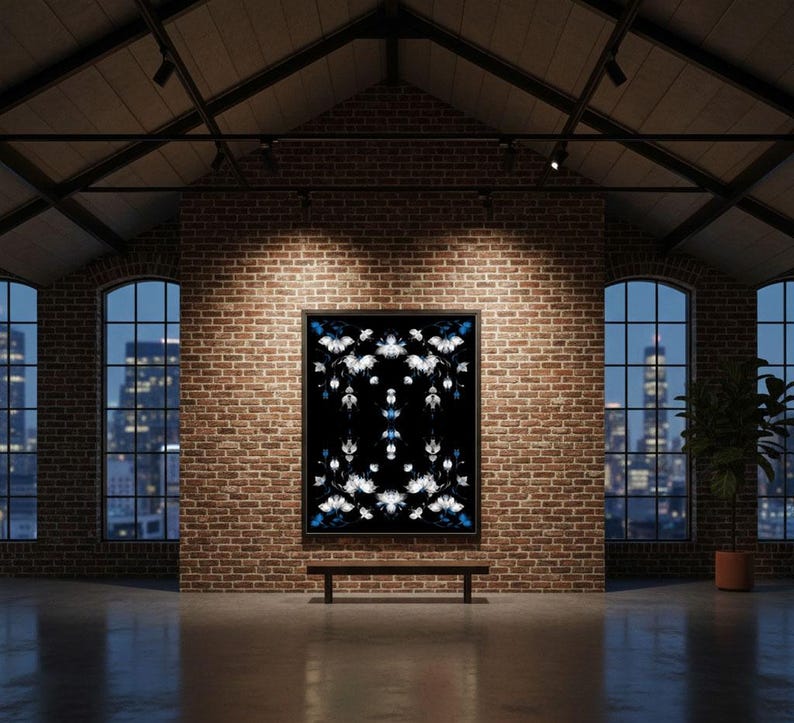 Navy Blue Architectural Scale A0+ Ultra High Resolution Dark Maximalist ...