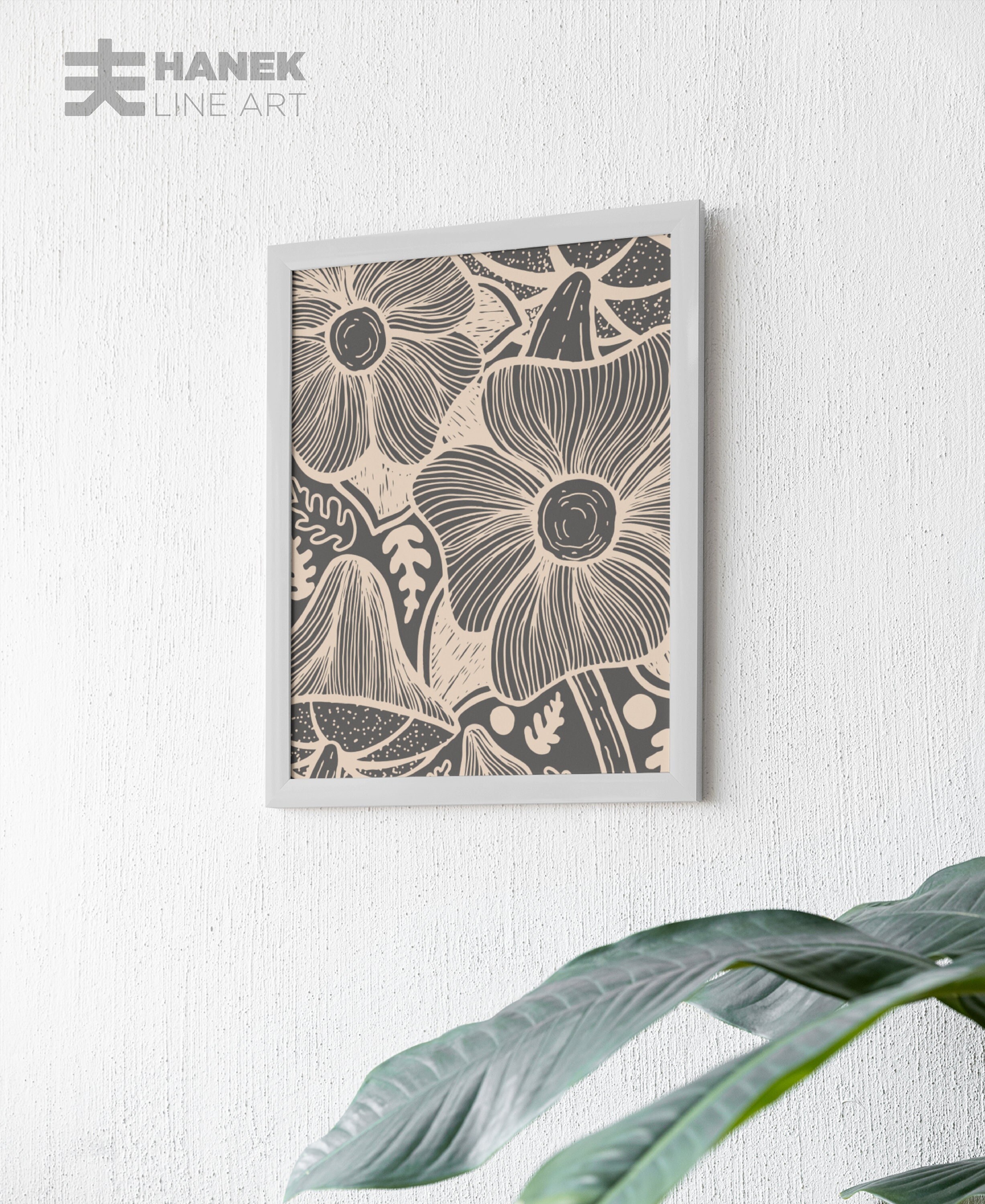 Flower Line Art, Artful Boho Art, Boho Floral Poster, Minimal Flower ...