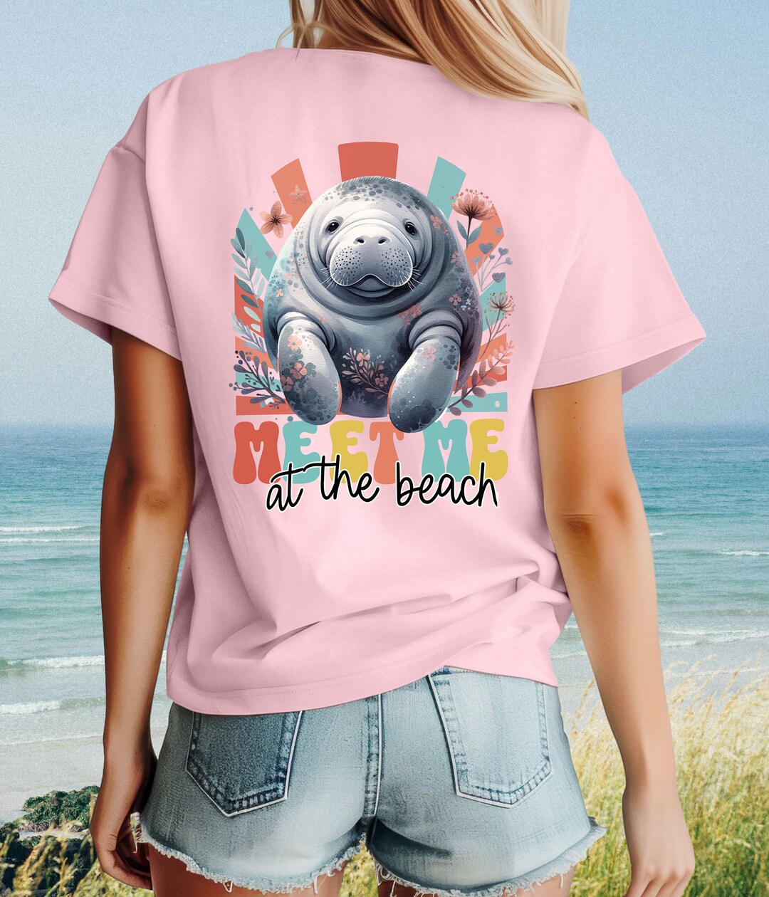 Manatee Shirt Sunshine Shirt Meet Me at the Beach Ocean Inspired Style ...