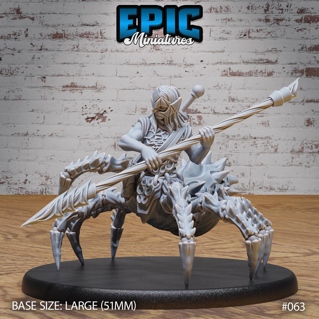 Dark Elf Drider Folk Spearman 3d Print - Etsy
