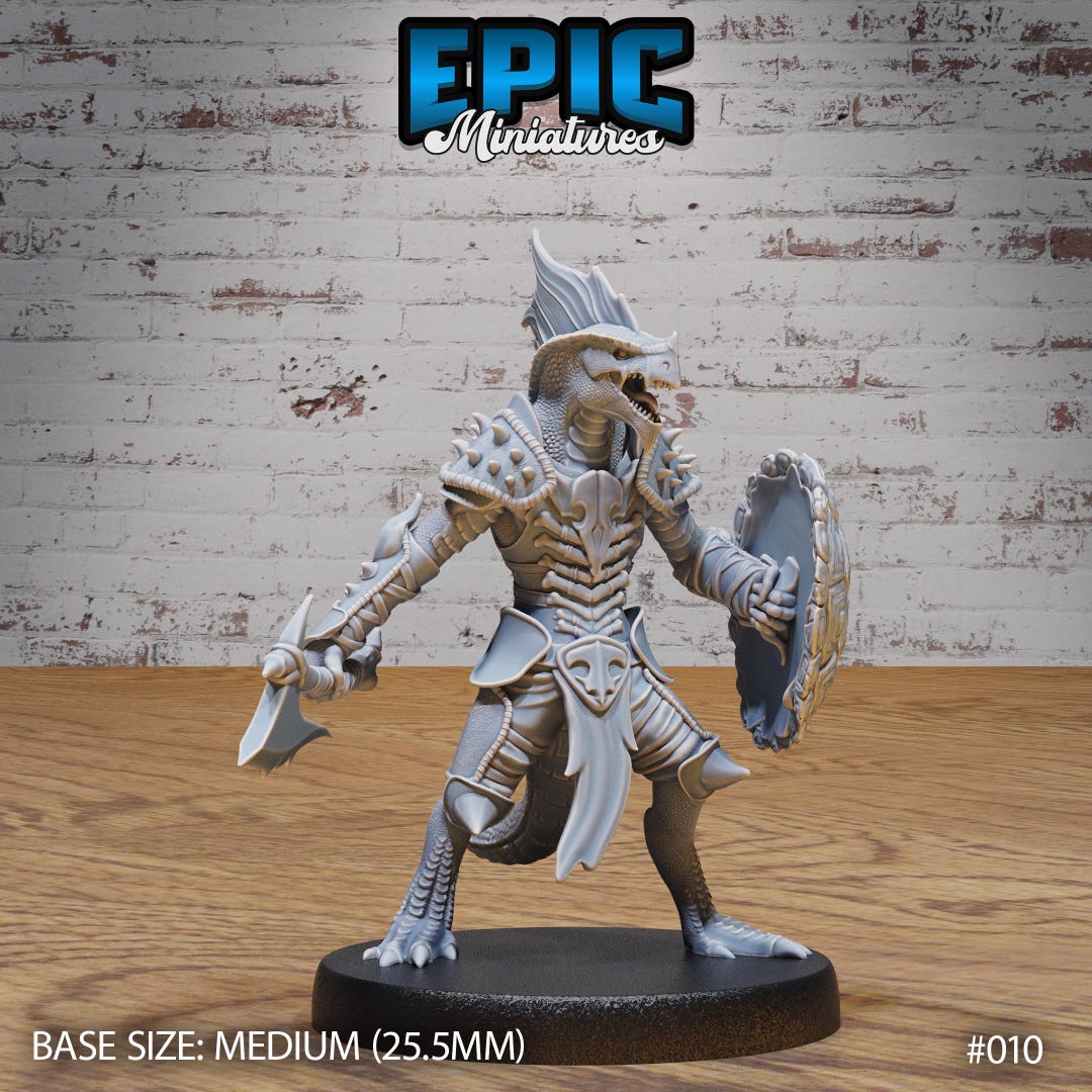 Lizard Folk Army With Axe & Shield - Etsy