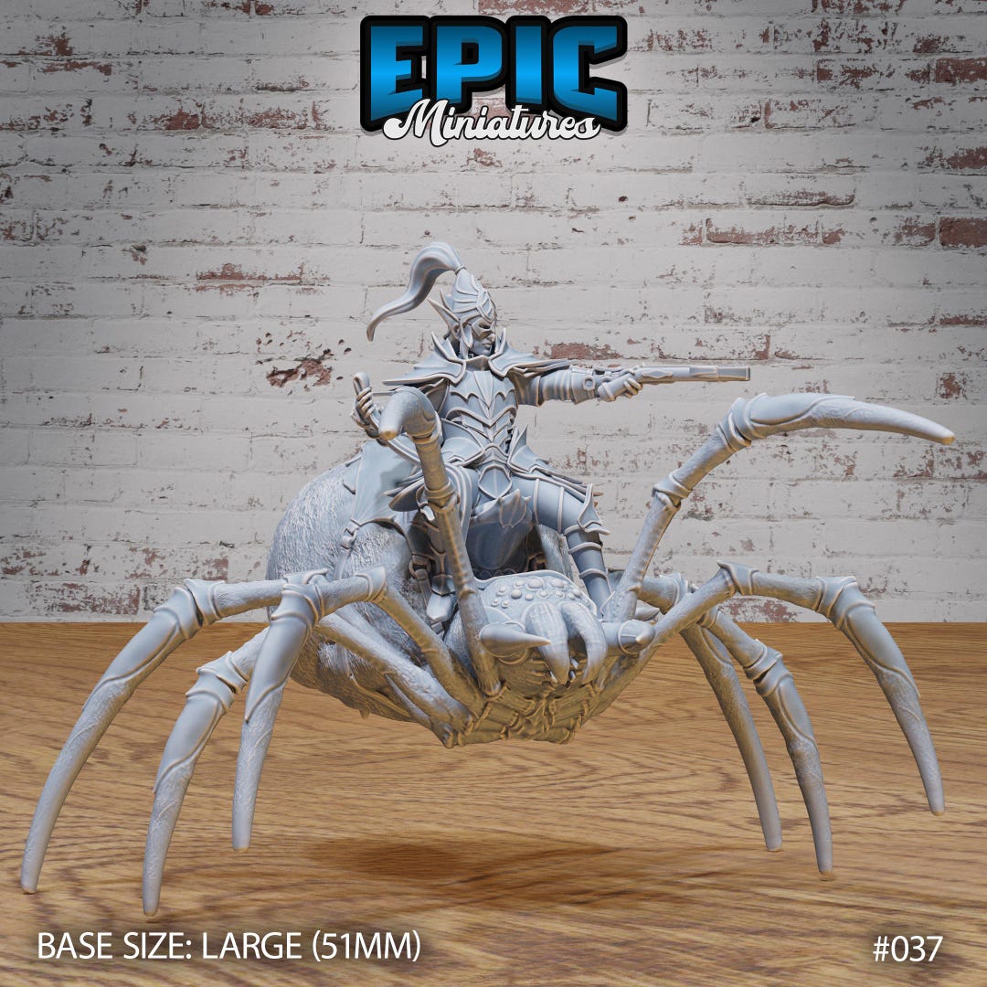 Dark Elf Spider Rider Attacking 3d Print - Etsy