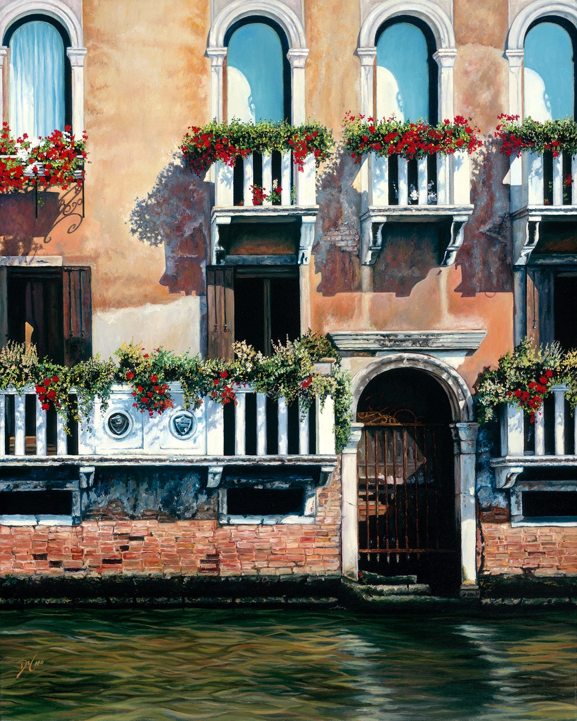 Venice Italy Artwork - Romantic Canvas Print, Unique, Hand Signed by ...