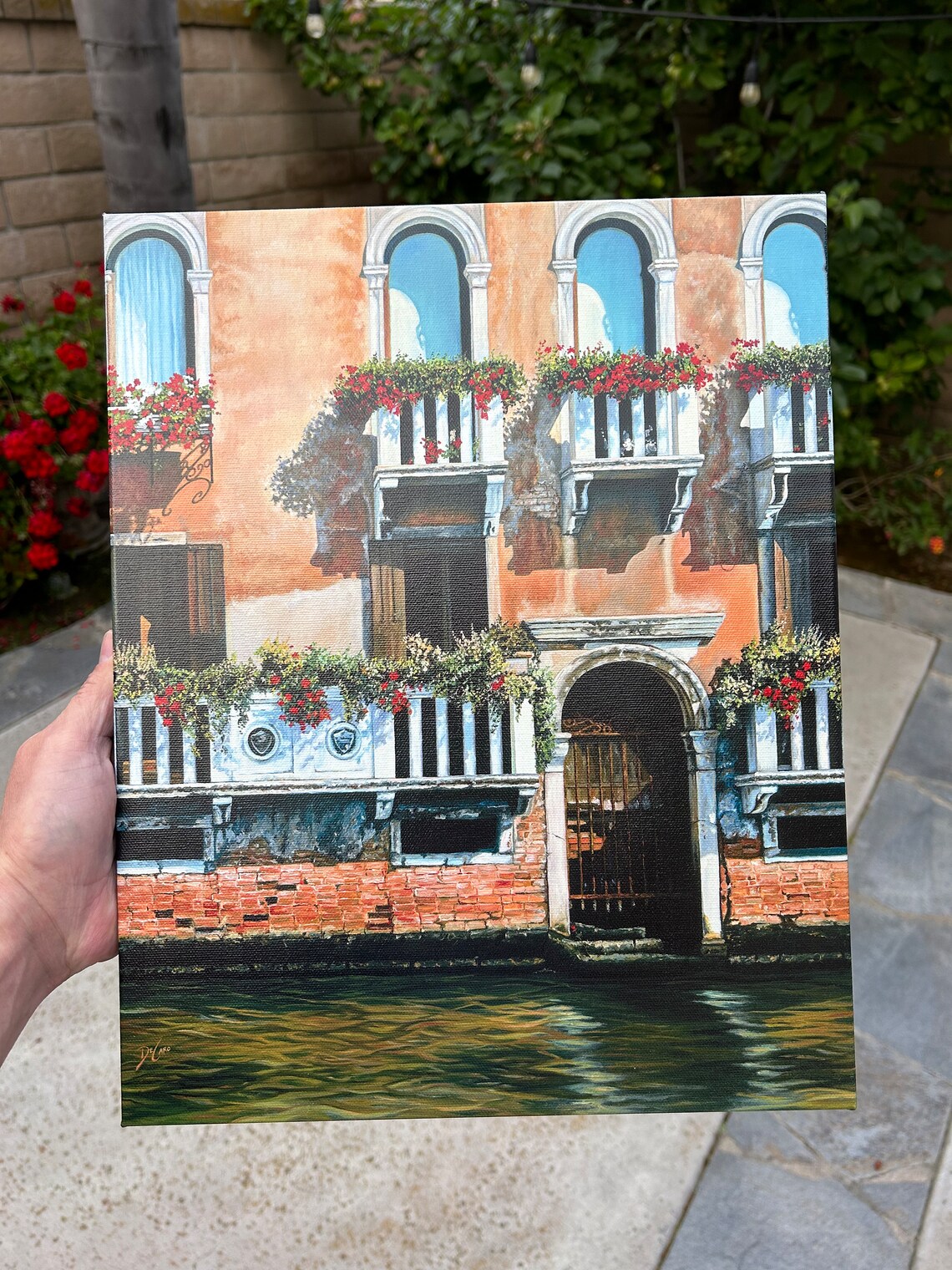 Venice Italy Artwork - Romantic Canvas Print, Unique, Hand Signed by ...