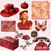 Watercolor Red Vintage, Cottagecore Clipart Png, Cottage Living, Red ...