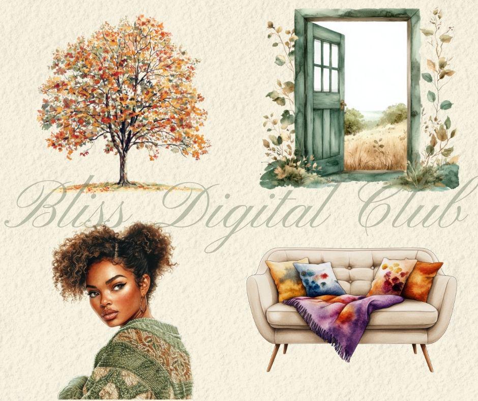 Watercolor Cozy Autumn, Cottagecore Clipart Png, Cottage Living, Cozy ...