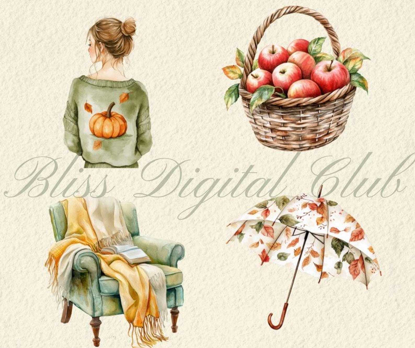 Watercolor Cozy Autumn, Cottagecore Clipart Png, Cottage Living, Cozy ...