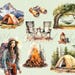 Watercolor Camp Adventure, Cottagecore Clipart Png, Cottage Living ...
