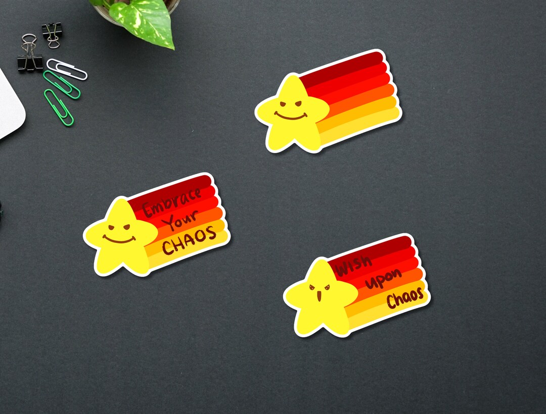 Wishing Star Chaos Die Cut Sticker, Embrace Your Chaos Sticker - Etsy