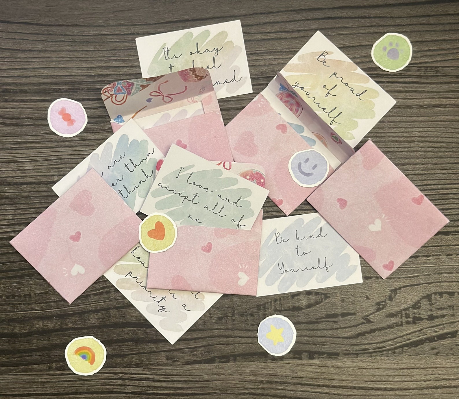 Encouraging Self-care Envelopes 7 Self-care Notes With Sticker - Etsy
