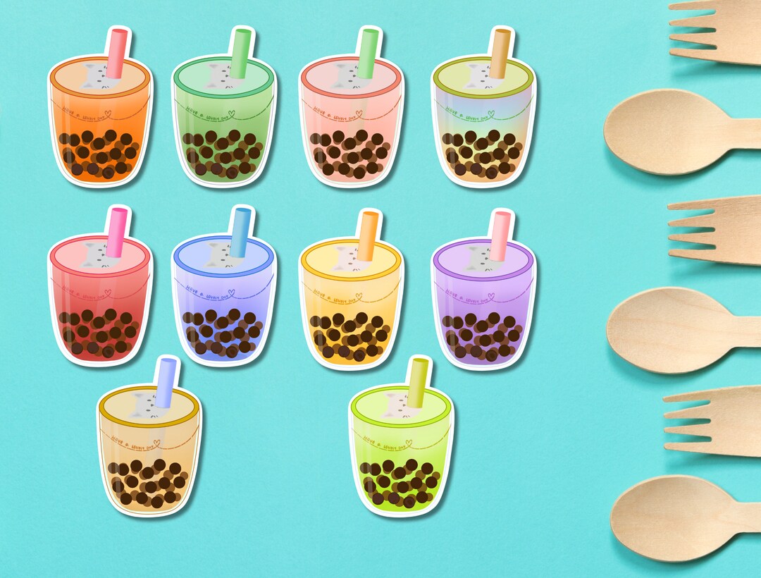 Bubble Tea Die-cut Stickers, Gift for Bubble Tea Lovers, and for ...