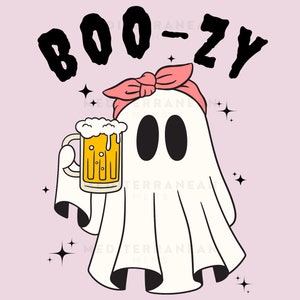 Boozy Ghost Beer Halloween PNG, Halloween Ghost Digital Art, Funny ...