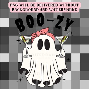 Boozy Ghost Martinis Halloween PNG, Halloween Ghost Digital Art, Funny ...