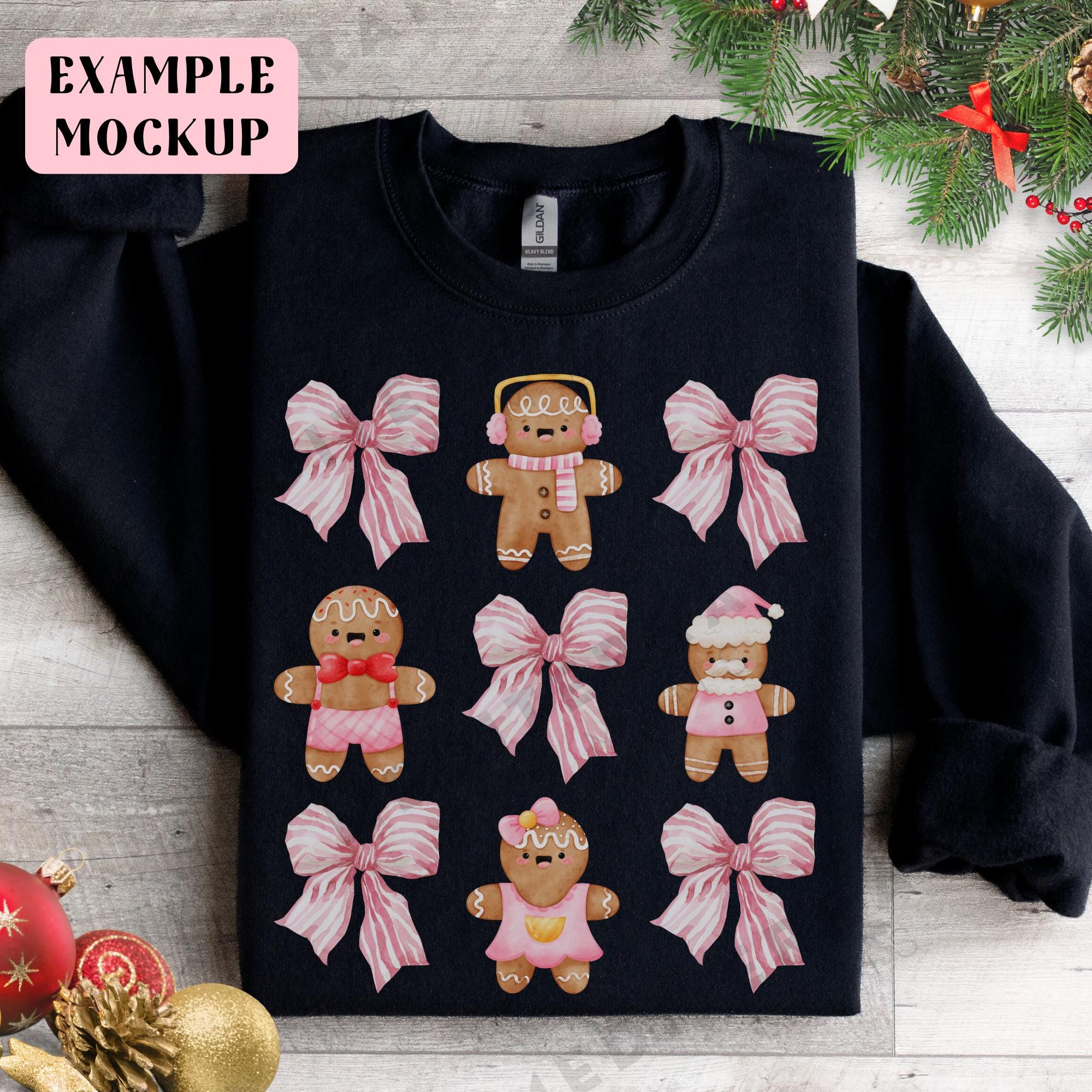 Coquette Christmas Collage PNG, Pink Christmas Bows, Watercolor ...