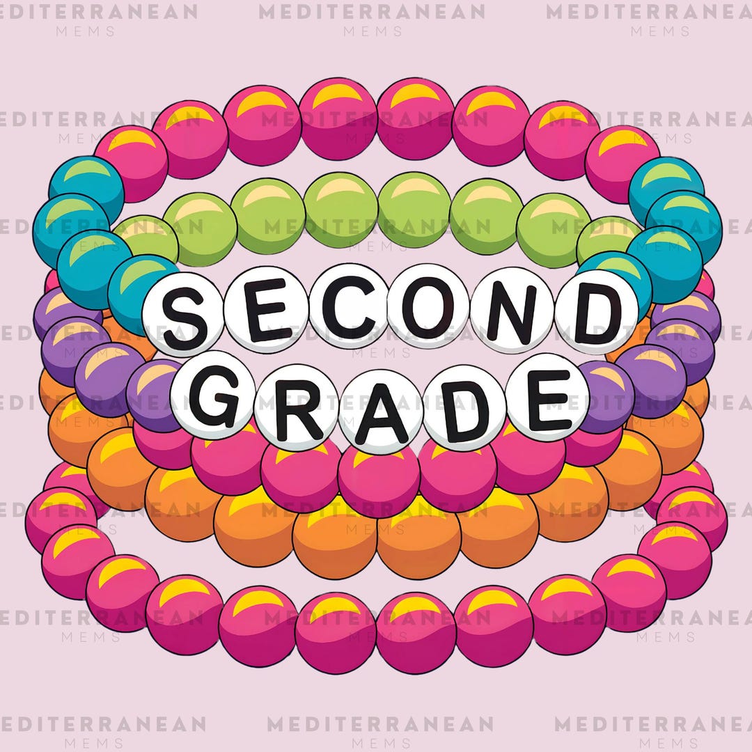 Second Grade Friendship Bracelet PNG, Colorful Swiftie Teacher Design ...