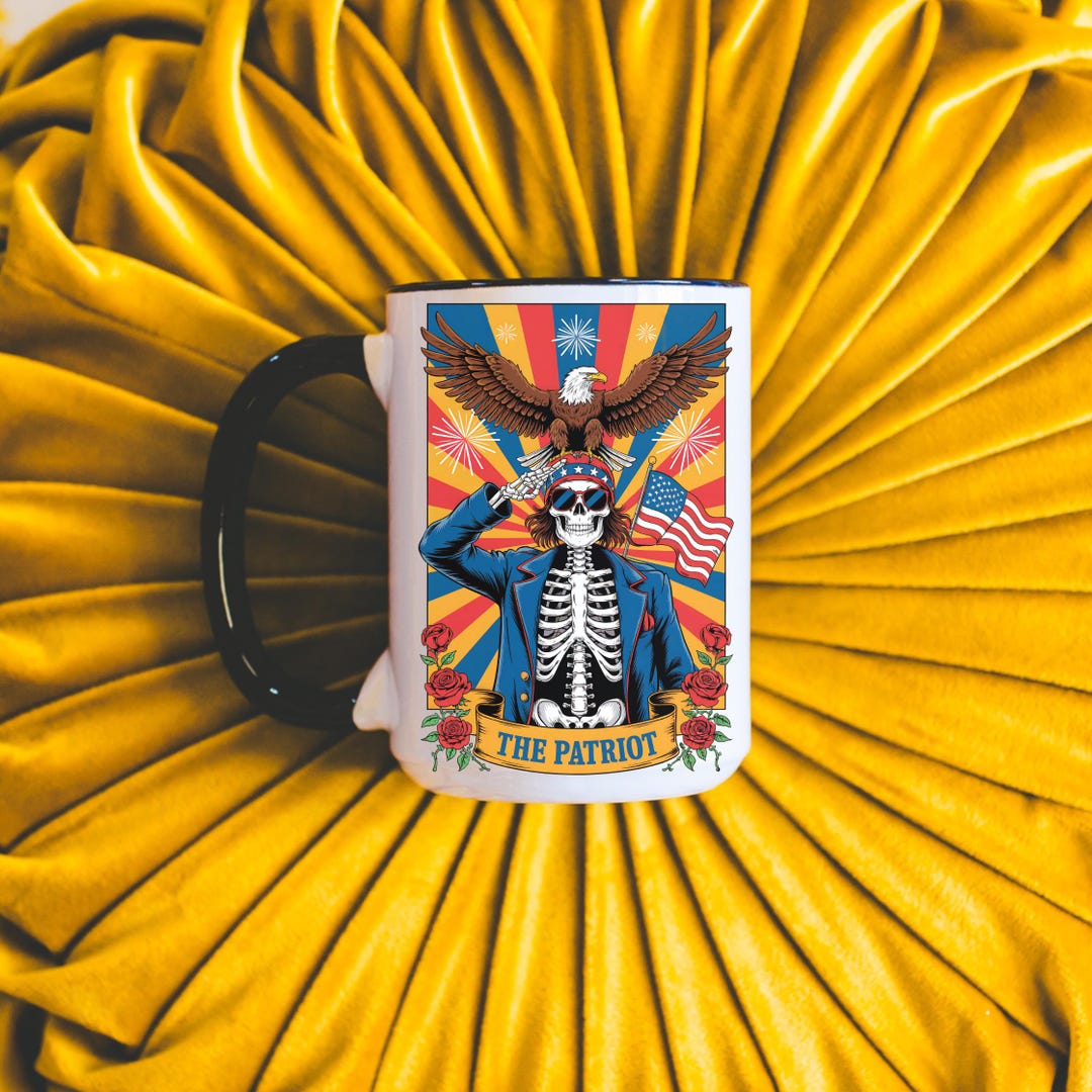 The Patriot Man Tarot Card PNG, Skeleton Funny 4th July Sublimation ...